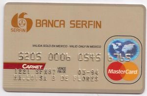 Bank Card: Banca Serfin (Banca Serfin, MexicoCol:MX-MC-0123 💳