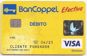 Bank Card: BancoCoppel Efectiva (BanCoppel, MexicoCol:MX-VE-0018.03