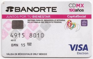 Bank Card: Banorte CDMX 190años (BaNorte, MexicoCol:MX-VE-0087