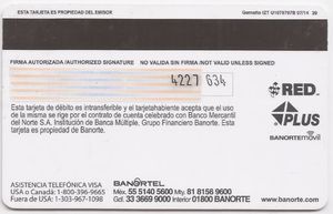 Bank Card: Banorte Fácil (BaNorte, MexicoCol:MX-VE-0081.02