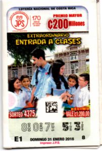 Lottery Ticket: Entrada a clases (Lotería Nacional de Costa Rica, Costa ...