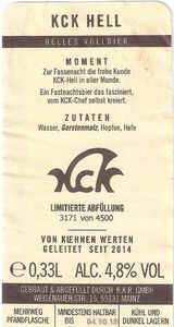 Drink Label: KCK Hell (Kuehn Kunz Rosen, Germany, Federal RepublicCol ...