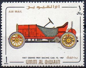 Stamp: Fiat 1907 (Umm al-Qiwain(Old Cars) Mi:UM 375A,Yt:UM PA24C,Col:UM ...