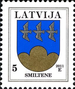 Stamp: Coat of Arms of Smiltene (Latvia(Definitive Issue - Coats of ...