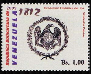 Stamp: Coat of Arms from 1812 (eagle and shield) (Venezuela(History of ...