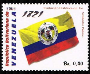 Stamp: Flag from 1821 (Venezuela(History of the Venezuelan Flag) Mi:VE ...