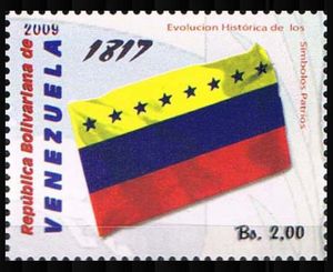 Stamp: Flag from 1817 (8 stars) (Venezuela(History of the Venezuelan ...