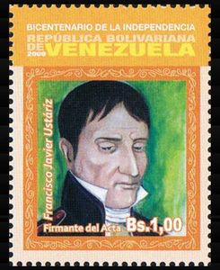Stamp: Francisco Javier Ustáriz (Venezuela(Bicentenary of Independence ...