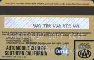 Bank Card: Automobile Club Southern California (Mellon Bank, United ...