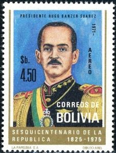 Stamp: Hugo Banzer, since 1971 (Bolivia(Presidents of Bolivia) Mi:BO ...