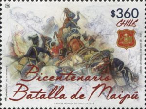 Stamp: Bicentenary Battle of Maipu (Chile) Mi:CL 2584,Sn:CL 1659,Yt:CL ...