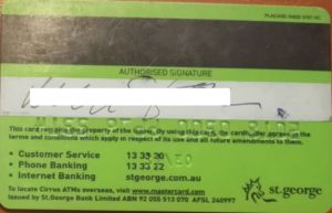 Bank Card: St. George (St. George Bank, Australia) Col:AU-MS-0010