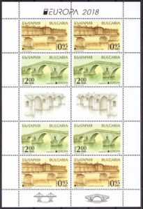 Stamp: Europa 2018 : Bridges - Mini Sheet (Bulgaria(Europa (C.E.P.T ...