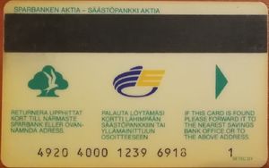 Bank Card: Aktia Bank (Aktia Bank, FinlandCol:FI-GM-0018