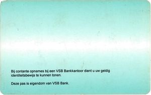 Bank Card: VSB Spaarpas (VSB Bank, NetherlandsCol:NL-GM-0026