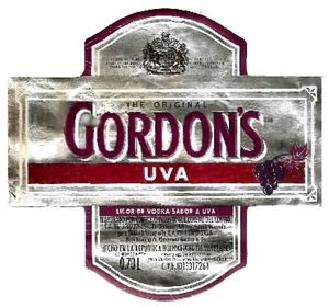 Drink Label: Gordon's Vodka Uva (Complejo Industrial Licorero del ...