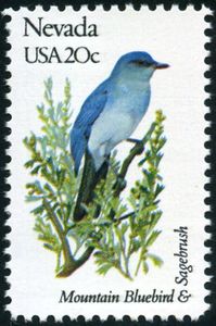 Stamp: Nevada - Mountain Bluebird, Sagebrush (United States of America ...
