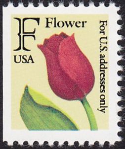 Stamp: "F" Flower (United States of America(1991-1994 Regular Issue) Mi ...