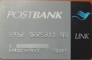 Bank Card: Post Bank (Post Office Bank Limited, New ZealandCol:NZ-GM-0002 💳