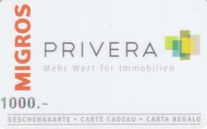 Gift Card: Privera (Migros, Switzerland(Migros) Col:CH-MIG-0824a-1000-V7 💳