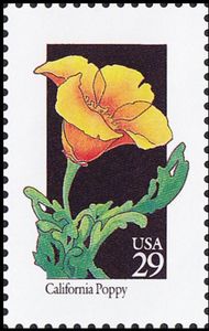 Stamp: California Poppy (United States of America(Wildflowers Issue) Mi ...