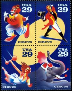 Stamp: Circus (United States of America(Circus Issue) Mi:US 2348-2351 ...