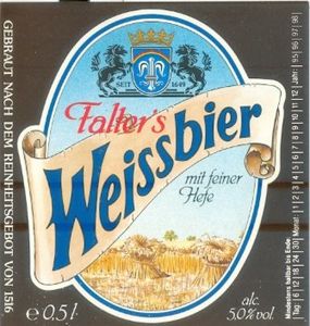 Drink Label: Falter Weissbier (Brauerei Falter Hof, Germany, Federal ...