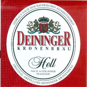 Drink Label: Deininger Hell (Deininger Kronenbräu, Germany, Federal ...