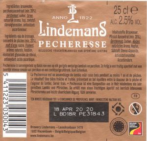 Drink Label: Pecheresse (Brouwerij Lindemans, BelgiumCol:BE-BEER-021822
