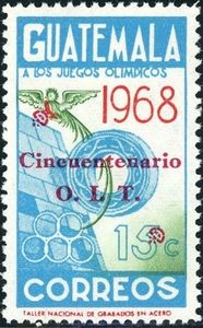 Sello: Olympic Games Mexico overprinted red (Guatemala(International ...