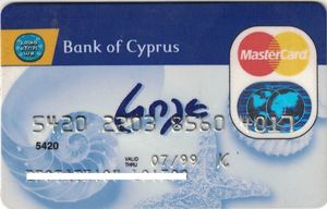 Bank Card: Bank of Cyprys (Bank Of Cyprus, CyprusCol:CY-MC-0022