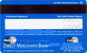 Bank Card: Direct Merchants Bank-VISA Titanium (Direct Merchants Bank ...
