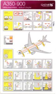 Safety Card: A350-900 (Qatar Airways, QatarCol:QTR-QA-0018