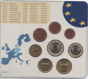 Coin: Various Euro (Mint Set 2002 - 2005) (Germany, Federal Republic ...