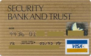 Bank Card: Security Bank and Trust VISA Gold (Security Bank and Trust ...