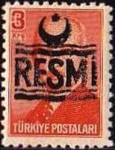 Stamp: Overprint RESMI (Türkiye (Turkey)(Official Stamps, Ismet Inonu ...