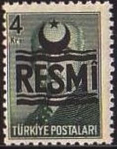 Stamp: Overprint RESMI (Türkiye (Turkey)(Official Stamps, Ismet Inonu ...