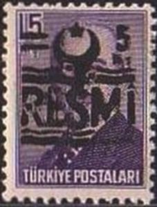 Stamp: Overprint RESMI (Türkiye (Turkey)(Official Stamps, Ismet Inonu ...