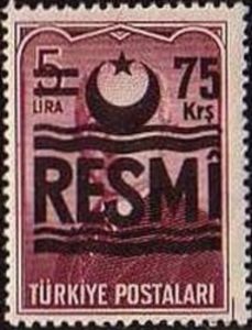 Stamp: Overprint RESMI (Türkiye (Turkey)(Official Stamps, Ismet Inonu ...