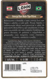 Drink Label: Lohn Bier Pilsen (Cervejaria Lohn Ltda, BrazilCol:BR-BEER ...