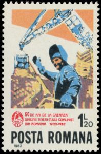 Stamp: Welder on a Building Site (Romania(60 Years since the Creation ...