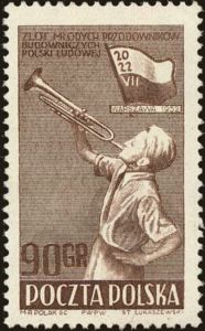 Stamp: Bugler (Poland(Meeting of Young Pioneers) Mi:PL 759,Sn:PL 551,Yt ...