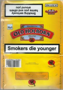 Cigarette Pack: Old Holborn Yellow (United Kingdom of Great Britain ...