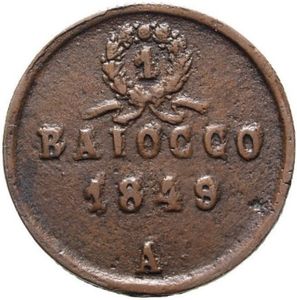 Coin: 1 Baiocco (Italian States(Roman Republic - Ancona (1848)) WCC ...