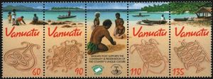 Stamp: Sand Drawings (Vanuatu(Traditional Sand Draw) Mi:VU 1145-1148,Sn ...