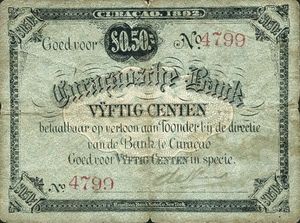 Billete de Banco: 50 Centen (Curaçao(1892 Issue) Wor:A-52a 💴