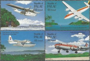 Stamp: 50th Anniversary of First Trans-Pacific Airmail Flight (Palau ...