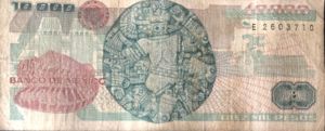 Banknote: 10,000 Pesos (Mexico(1985-1991 Issue) Wor:P-90a.2