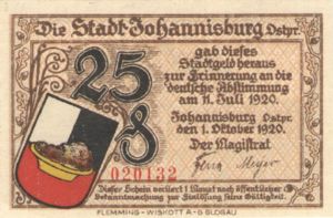 Banknote: 25 Pfennig (German Notgeld(Johannisburg) GrM:662.1a-3/4