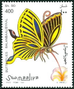 Stamp: Butterfly (Somalia(Butterflies (1997)) Mi:SO 637,Yt:SO 559